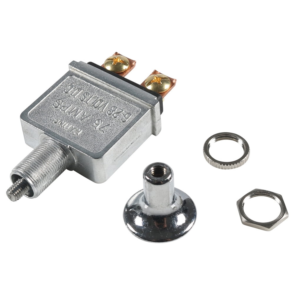 Yegsfteu Heavy Duty Metal Push Pull Switch 75 AMP 2 Terminal, Chrome ...