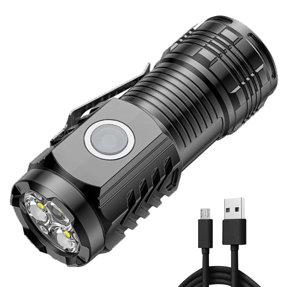 Yegsfteu Mini Flashlight,3 LED Multifunction Flashlight Type C/Micro ...