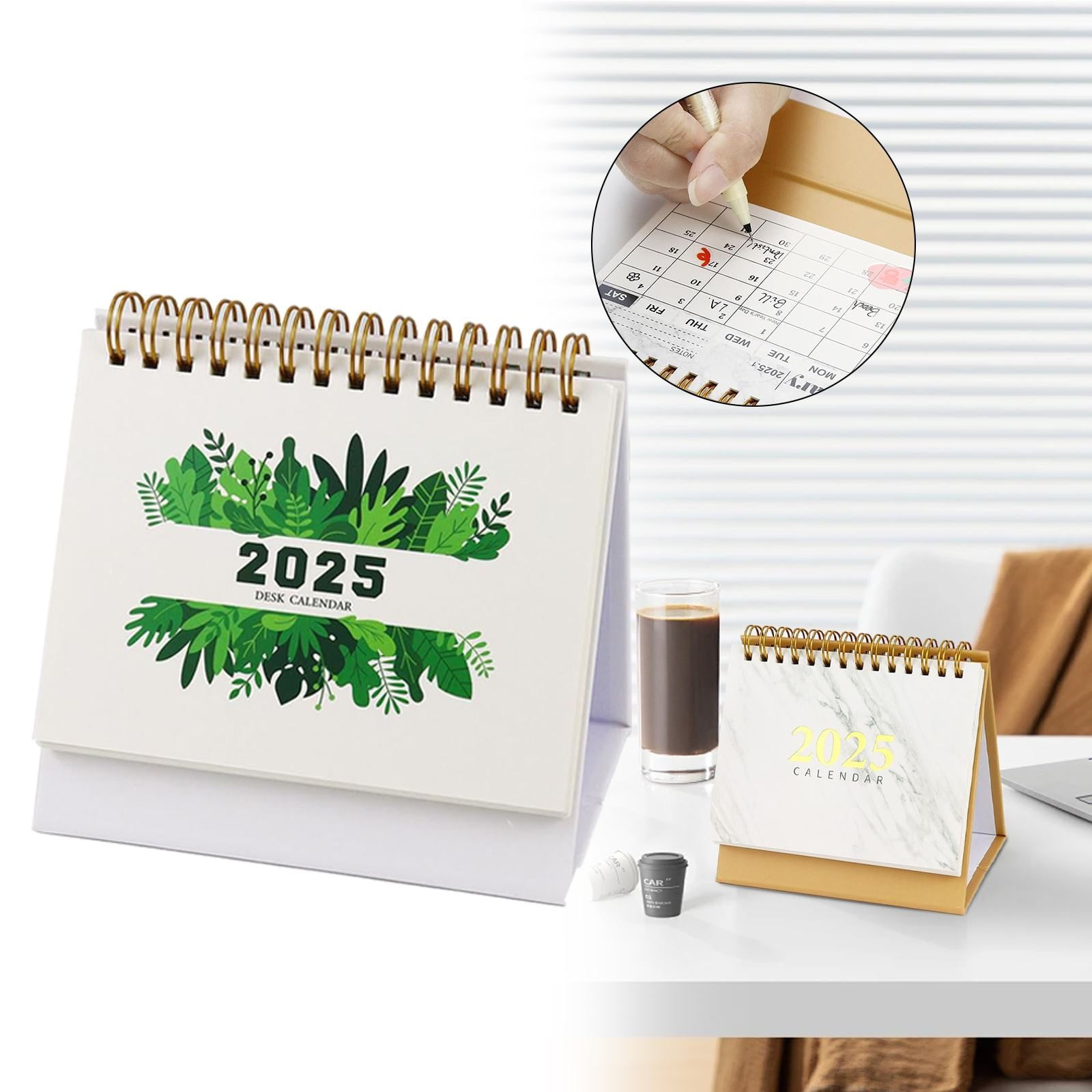 Yehailo Desk Calendar 2024 2025 Creative Standing Flip Small Desk ...
