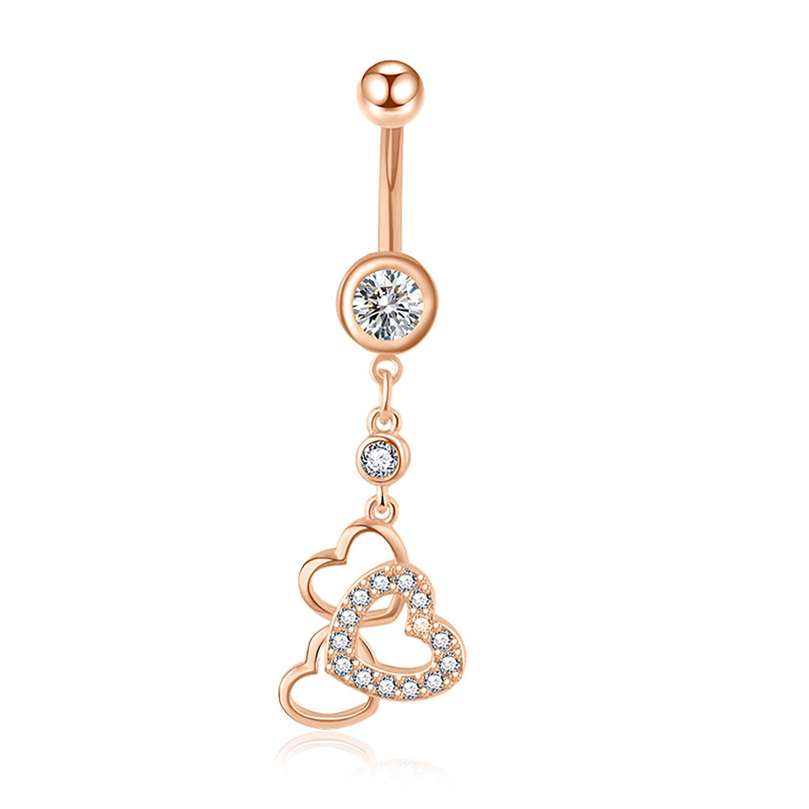 Yehailo Love Belly Button Rings Steel Gold Belly Button Rings Navel ...