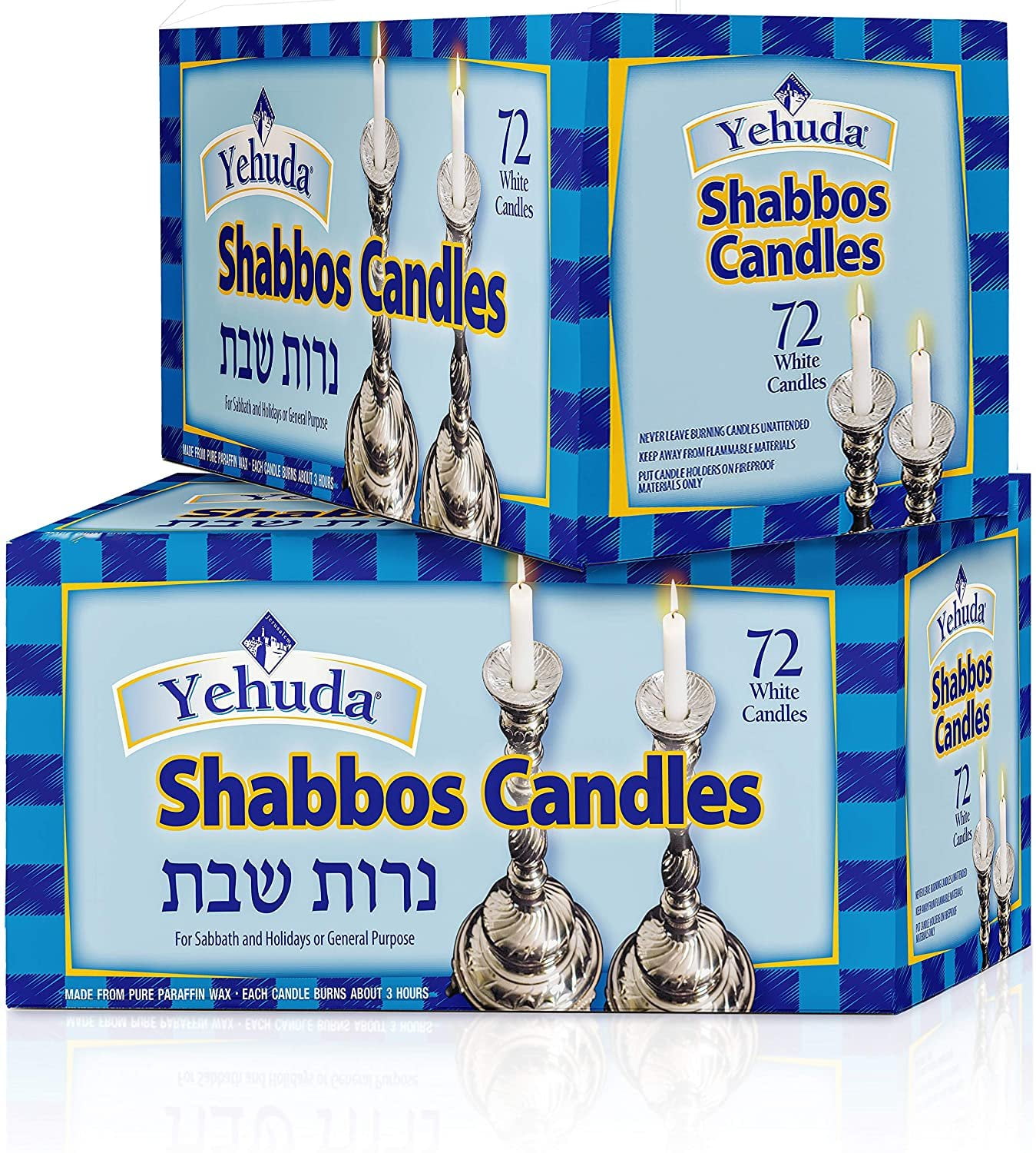 Yehuda, 3 Hour White Shabbos Candles, 72 ct, Pack of 2 - Walmart.com