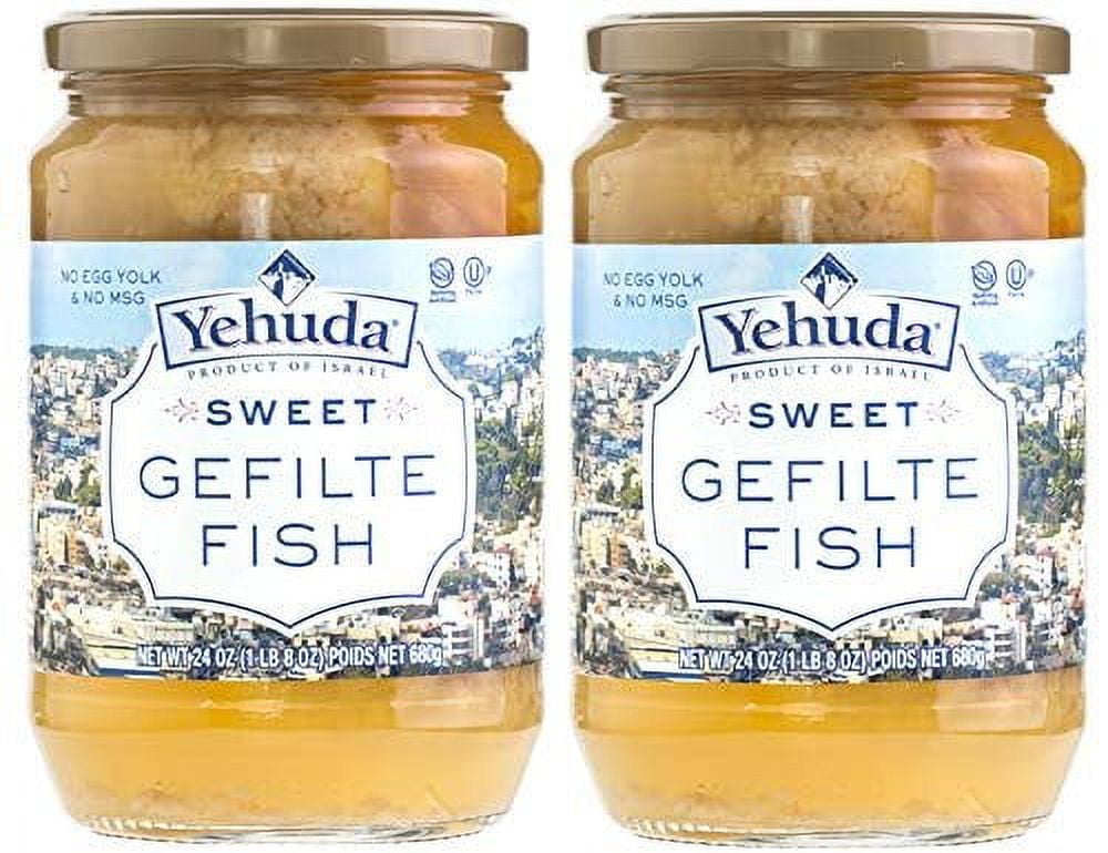 Yehuda Sweet Gefilte Fish, 24oz 2 Pack, All Natural, No MSG, Kosher for ...