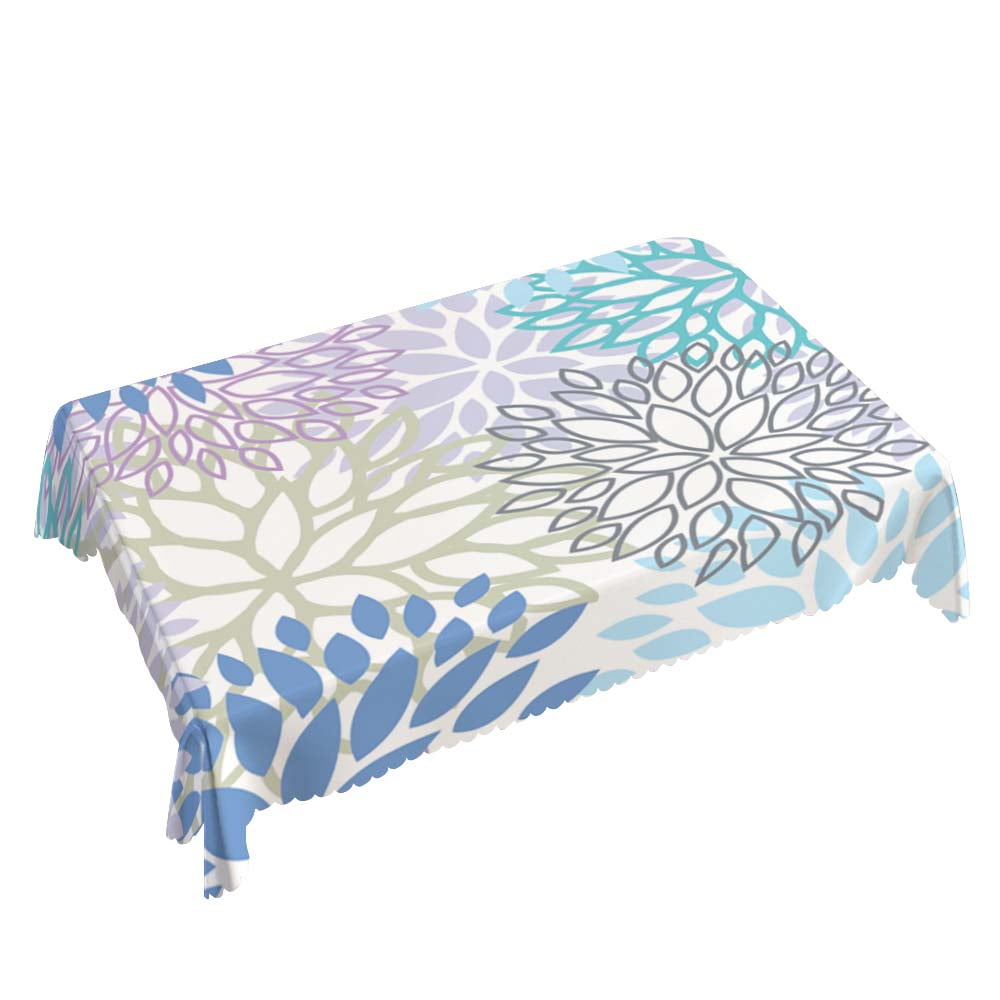 Yehwow Abstract Flower Dahlia Print Rectangle Tablecloth 52x70 Inch ...