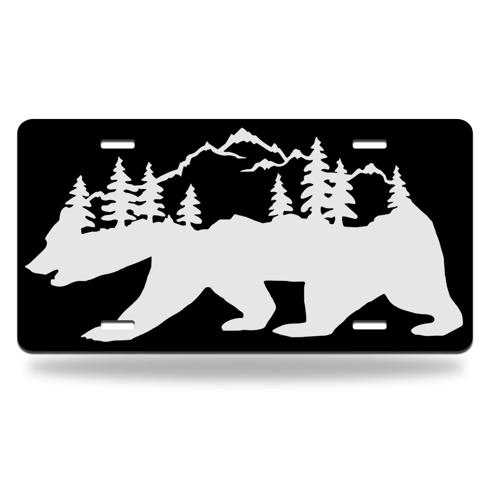Yehwow Black Bear Mountain Metal Car Plate Aluminum License Plate ...
