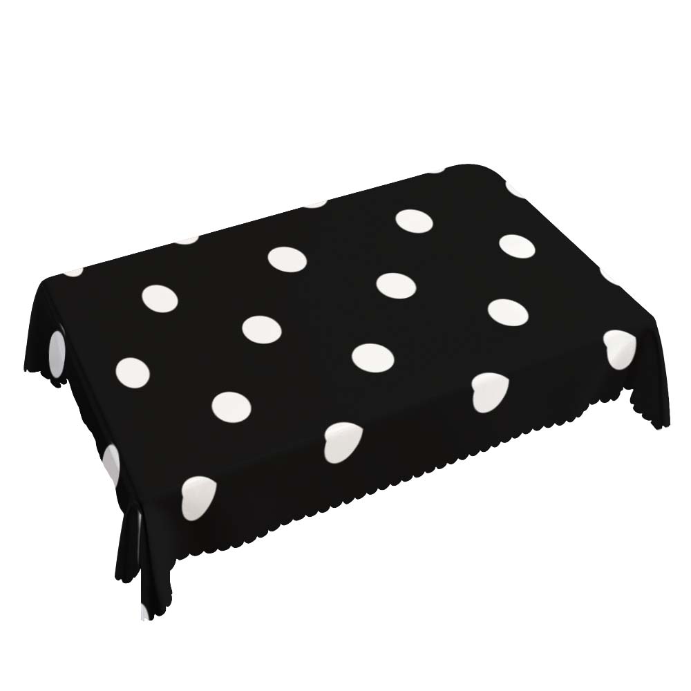 Yehwow Black White Spot Rectangle Tablecloth 52x70 Inch Table Cover for ...