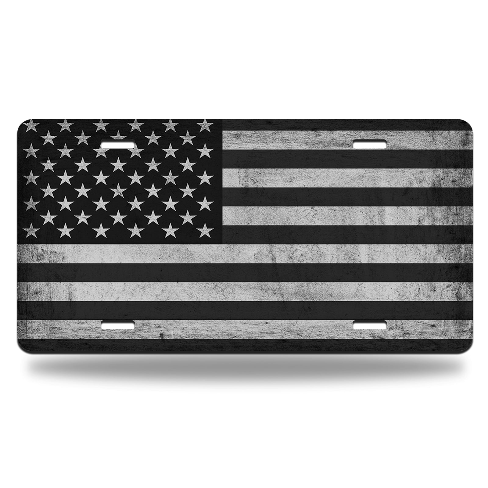 Yehwow Black and white flag of USA Metal Car Plate Aluminum License ...