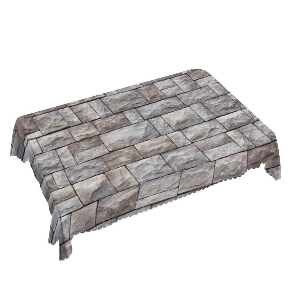 Yehwow Cobblestone Stone Printed Rectangle Tablecloth 52x70 Inch Table ...