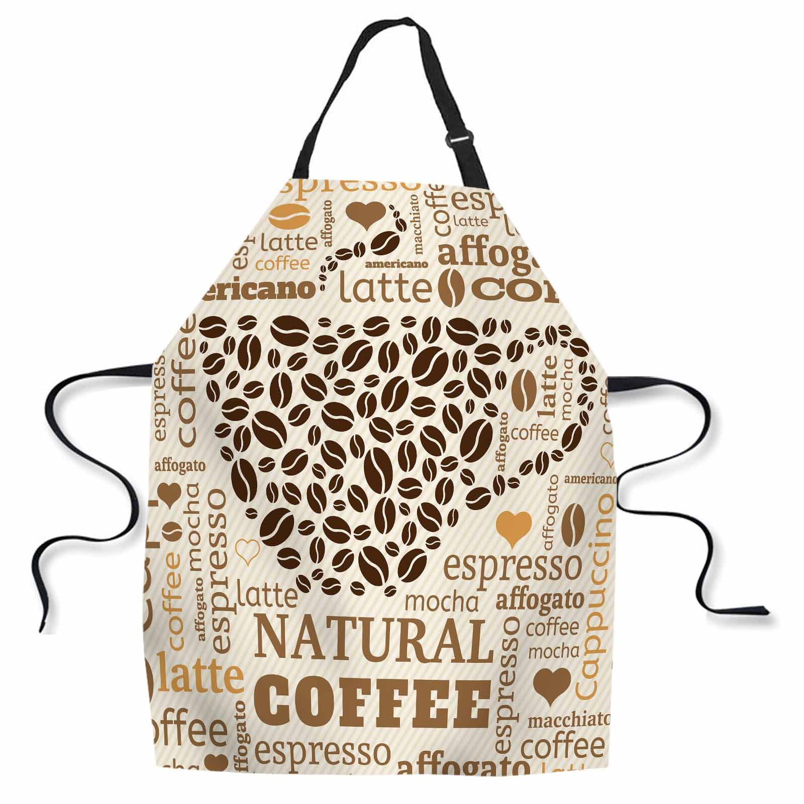Yehwow Coffee Cups Made of Coffee Beans Bib Apron For Kitchen BBQ ...