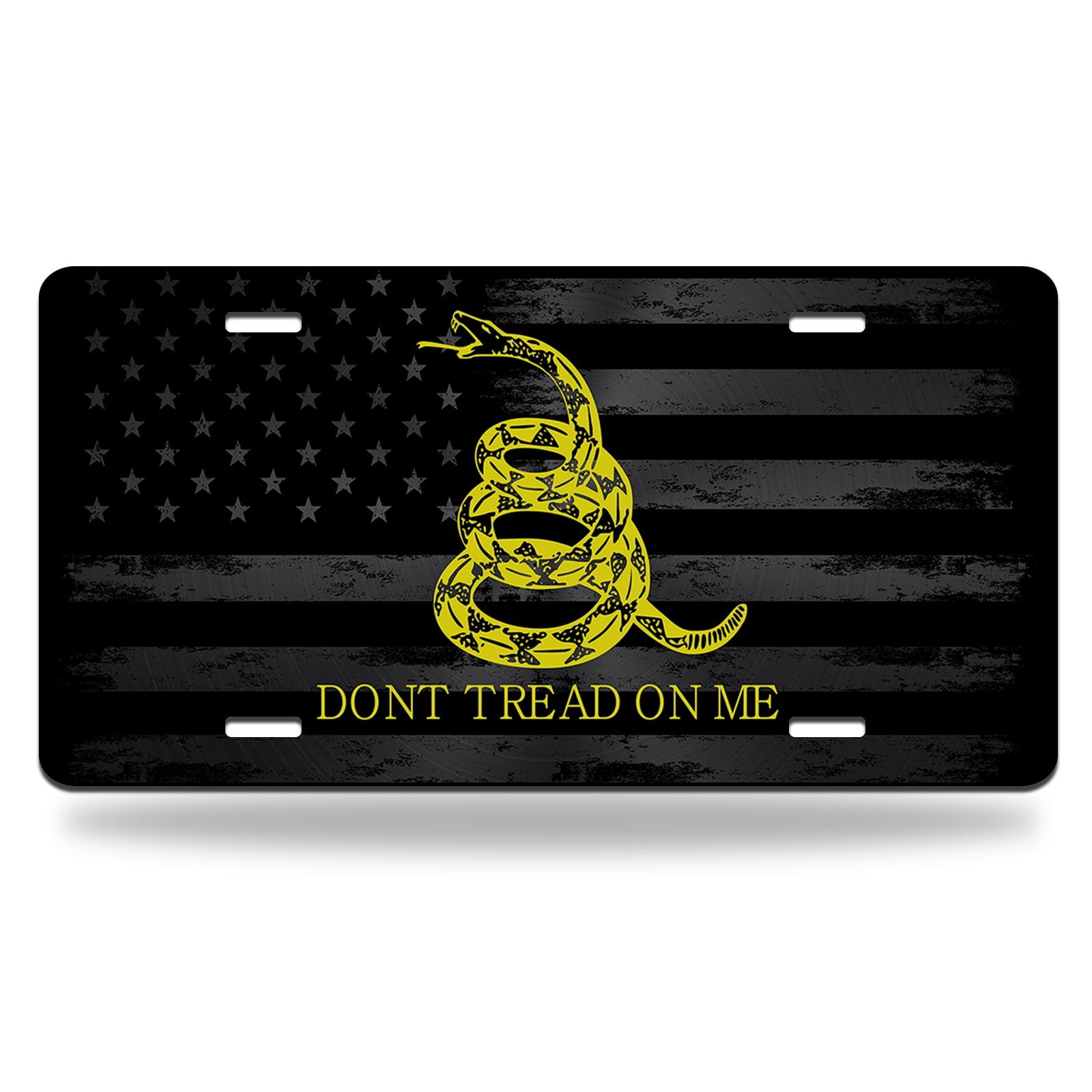 Yehwow Gadsden Flag Don't Tread On Me Metal Car Plate Aluminum License ...