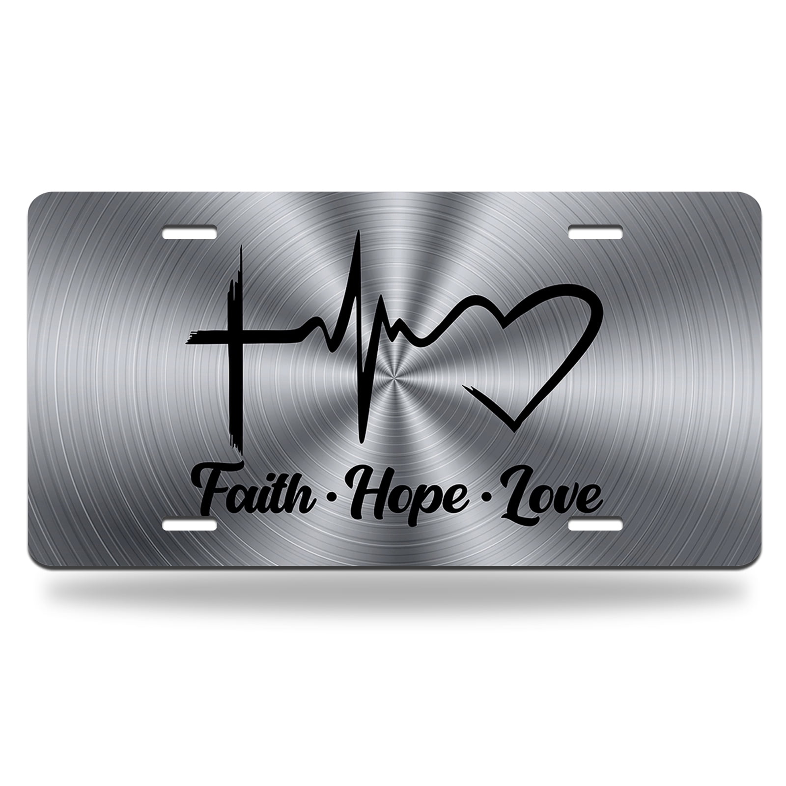 Yehwow Inspirational Hope Faith Love Words Metal Car Plate Aluminum ...