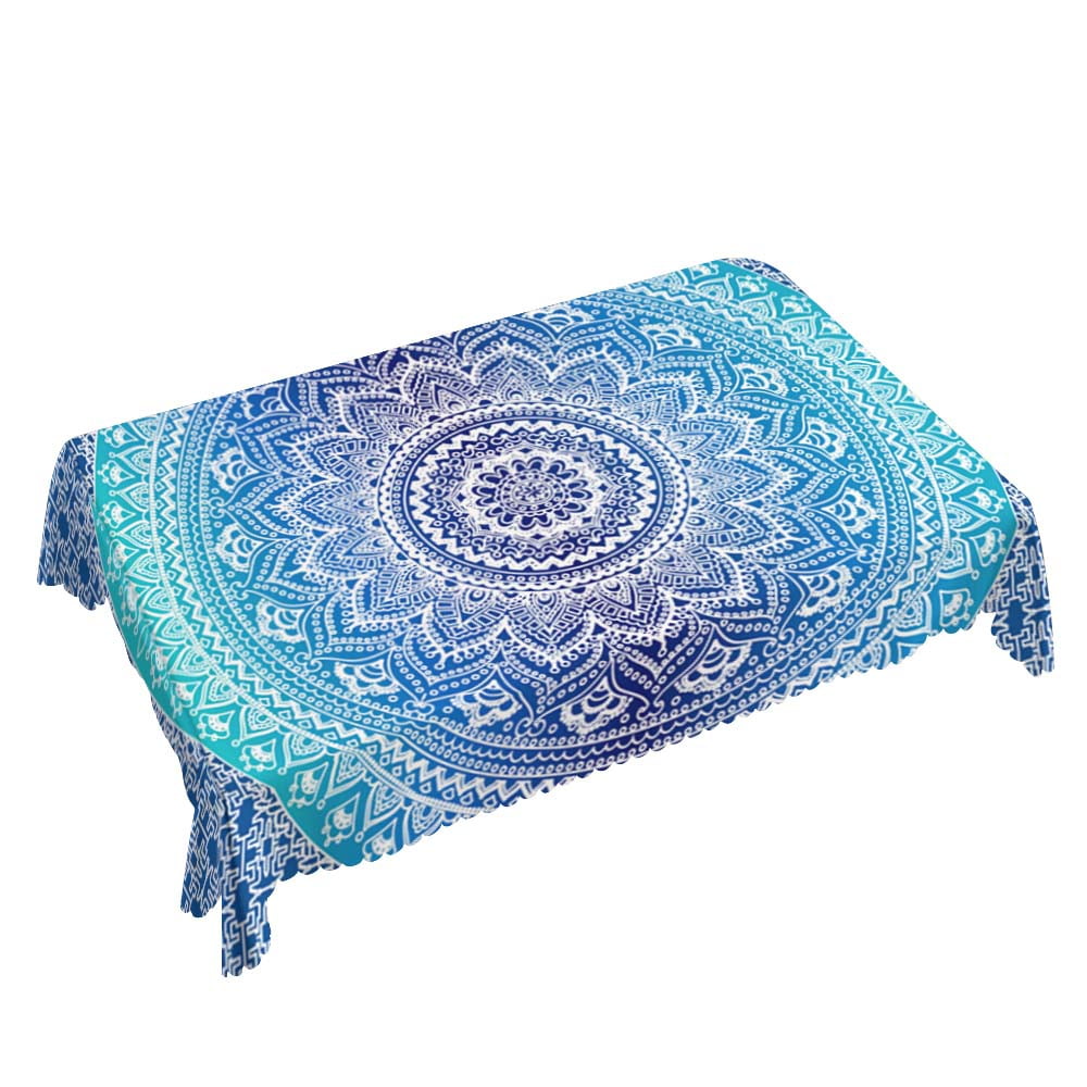 Yehwow Mandala Ombre Design Rectangle Tablecloth 52x70 Inch Table Cover ...