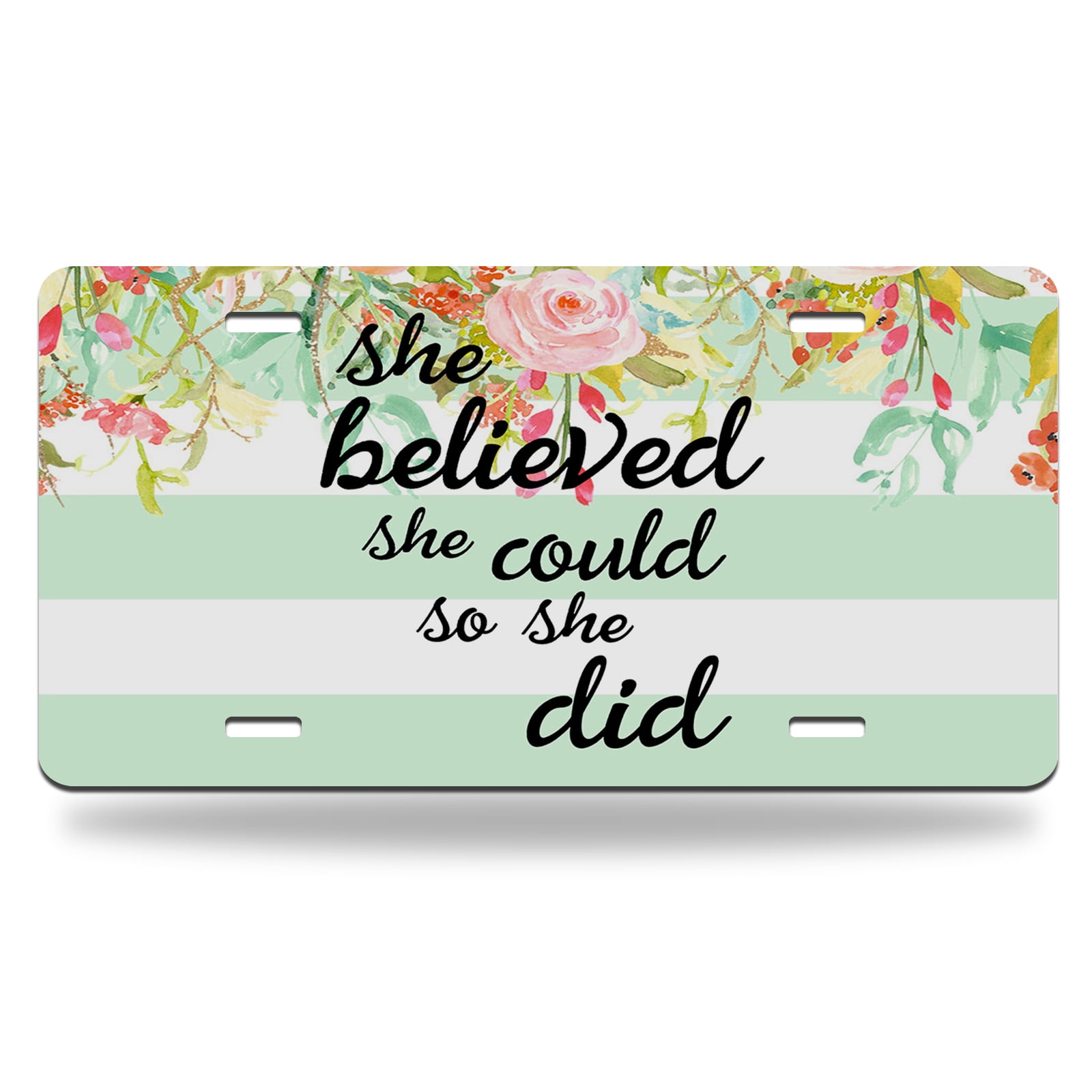 Yehwow She Believed She Could So She Did Metal Car Plate Decorative ...