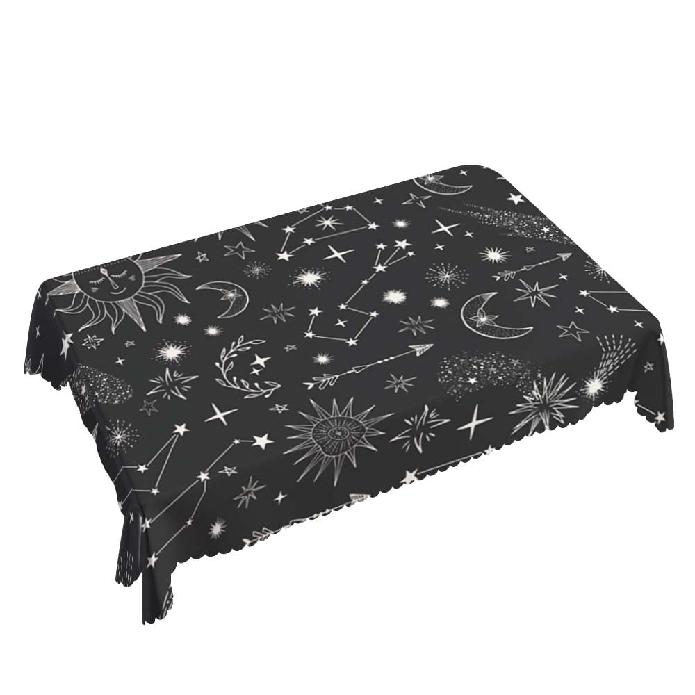 Yehwow Stars Sun Moon Constellation Galaxy Space Rectangle Tablecloth ...