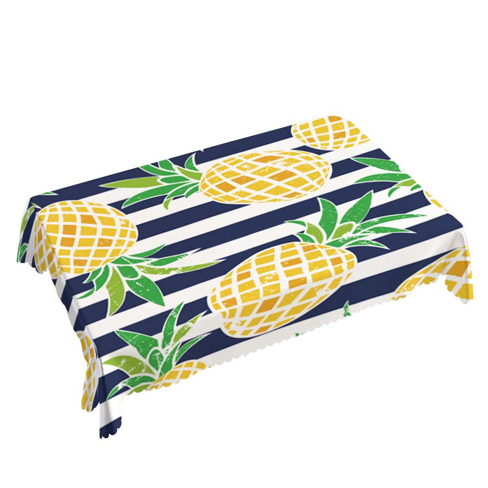 Yehwow Summer Pineapple in Stripes Rectangle Tablecloth 52x70 Inch ...