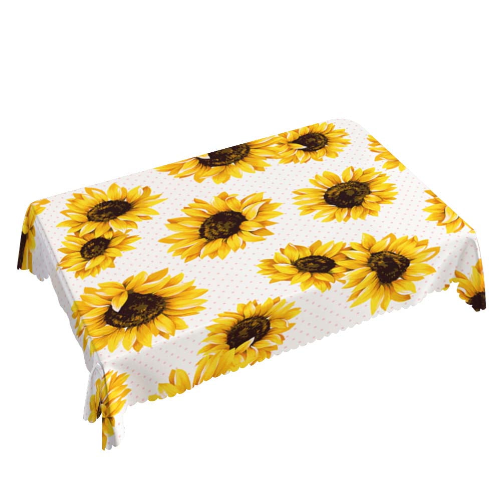 Yehwow Sunflower Bloom Rectangle Tablecloth 52x70 Inch Table Cover for ...
