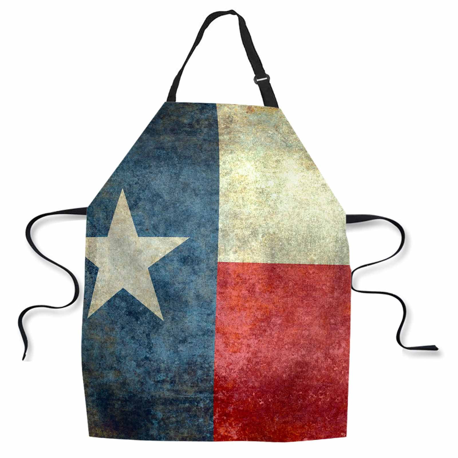 Yehwow Texas Grunge Flag Bib Apron For Kitchen BBQ Gardening With ...