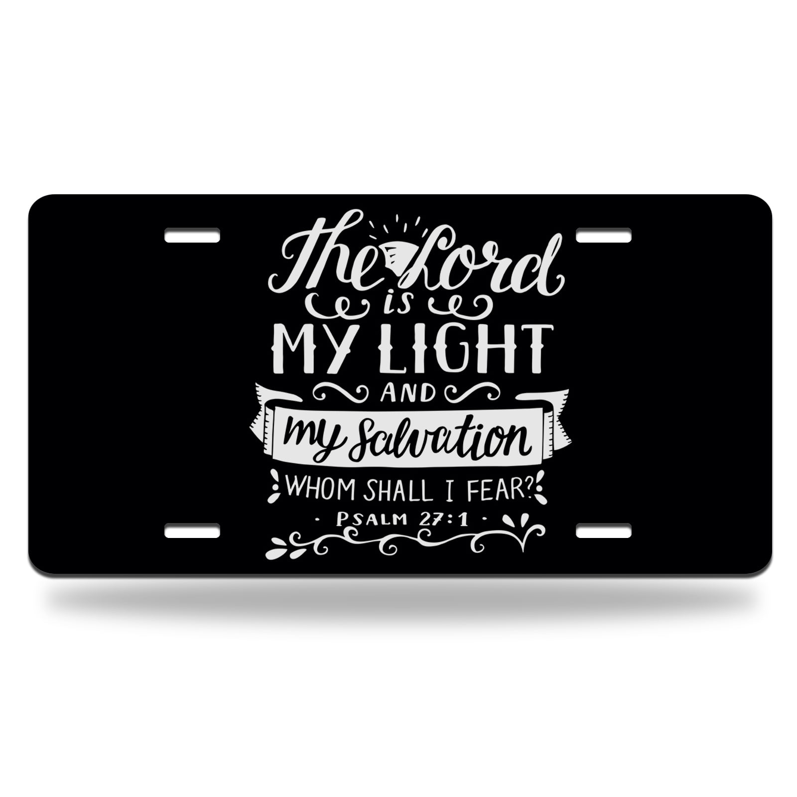 Yehwow The Lord is my light and my salvation Metal Car Plate Decorative ...