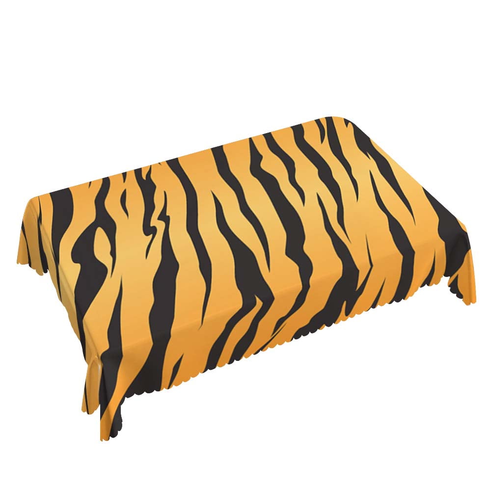 Yehwow Tiger Fur Stripe Rectangle Tablecloth 52x70 Inch Table Cover for ...