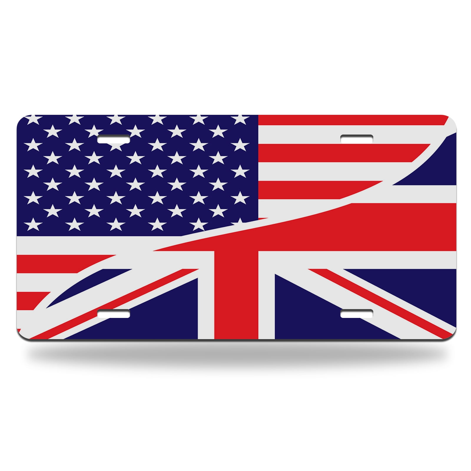 Yehwow Usa Flag And The British Flag Metal Car Plate Decorative ...