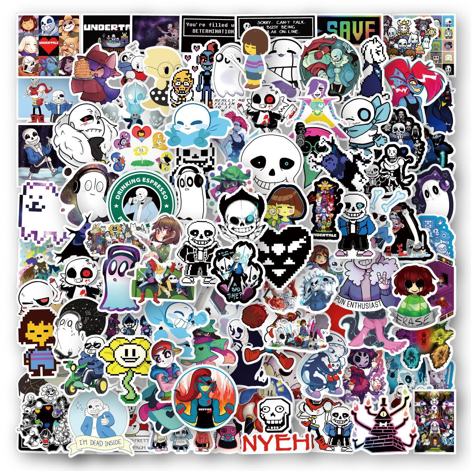 Yejue 100PCS Undertale Cartoon Printed Stickers for Teens Adults ...