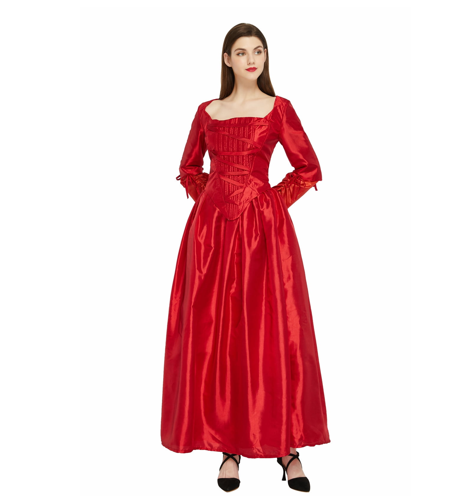 Yejue Hamilton Cosplay Women Kids Colonial Red Corset Regency Dress ...