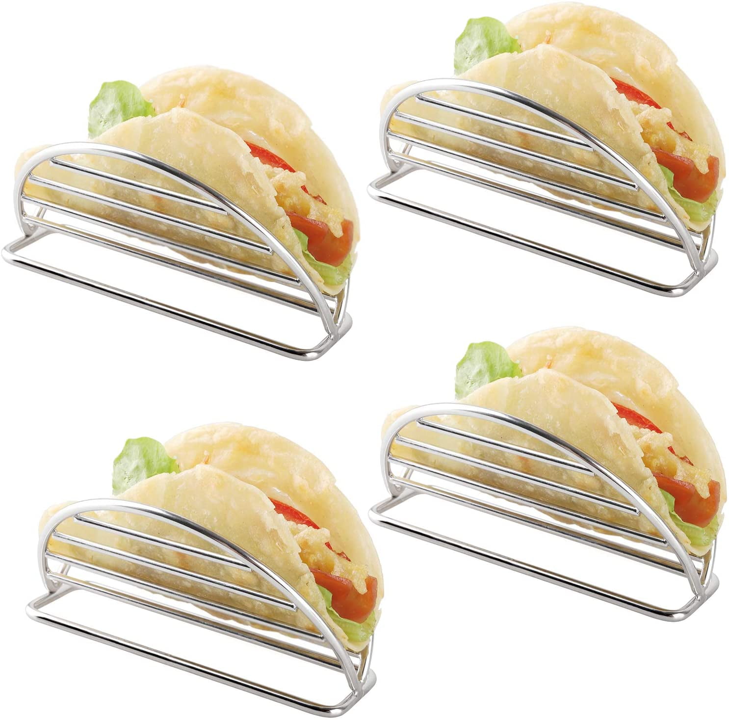 YellRin Taco Holder Stainless Steel Taco Holders Stands Set of 4 Racks ...