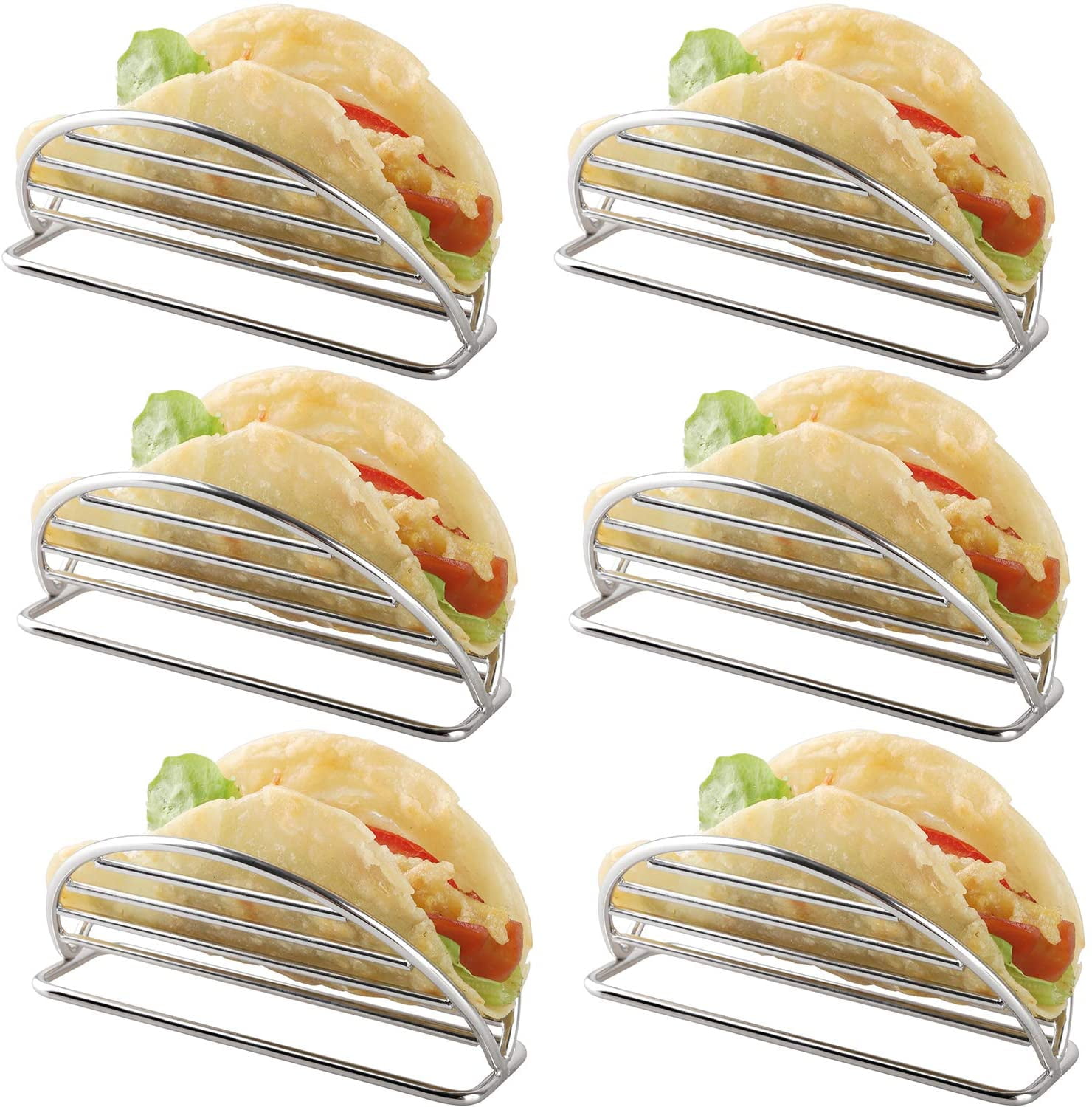 YellRin Taco Holder Stand Stainless Steel Taco Rack Tray Stand Up ...