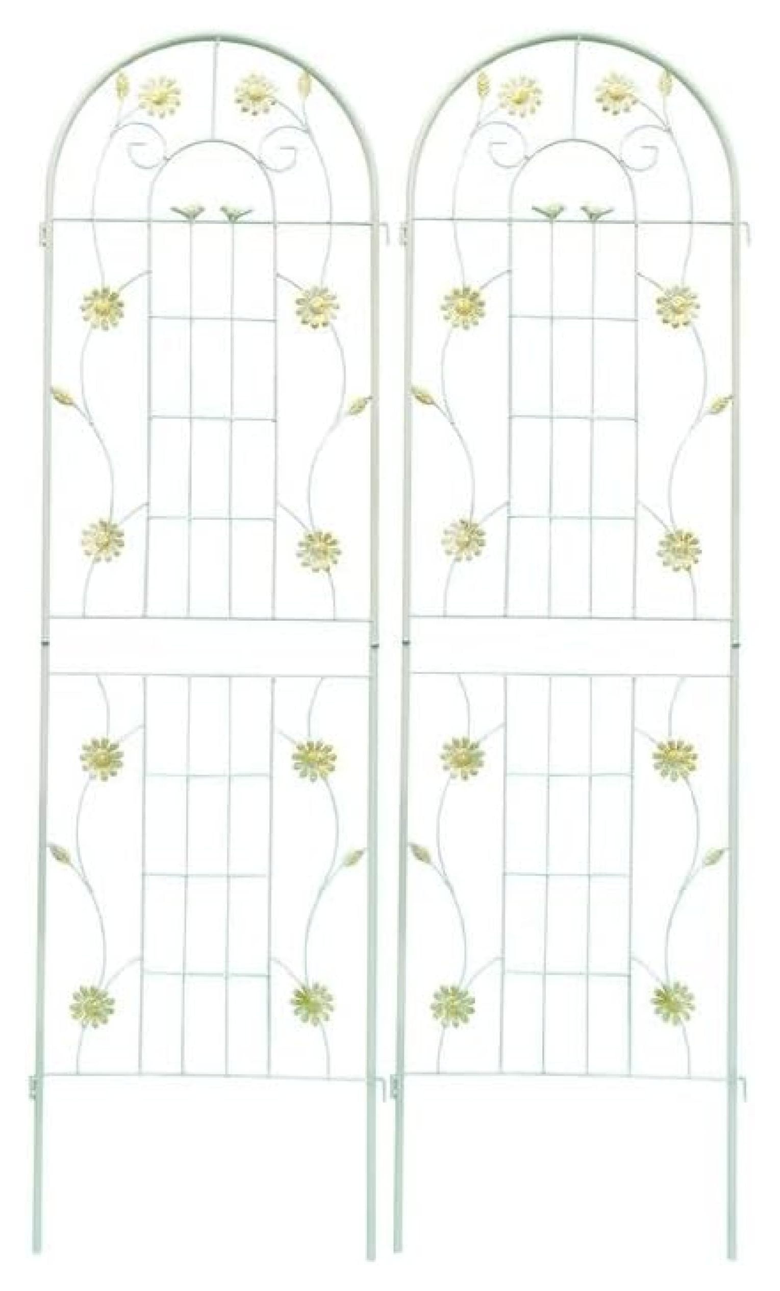Yello+White Trellis for Climbing Garden Plants,2 Pcs Heavy Duty Metal ...