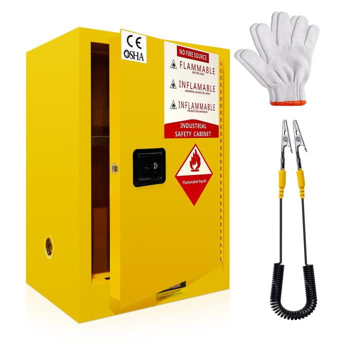 Yellow 12 Gallon Galvanized Steel Industrial Safety Cabinet,23 Inch(W ...