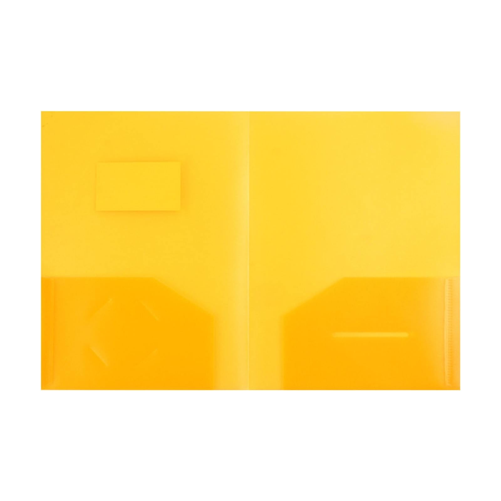 Yellow 1Pack Plastic Folders with Pockets, 2 Pocket Poly Folders for ...