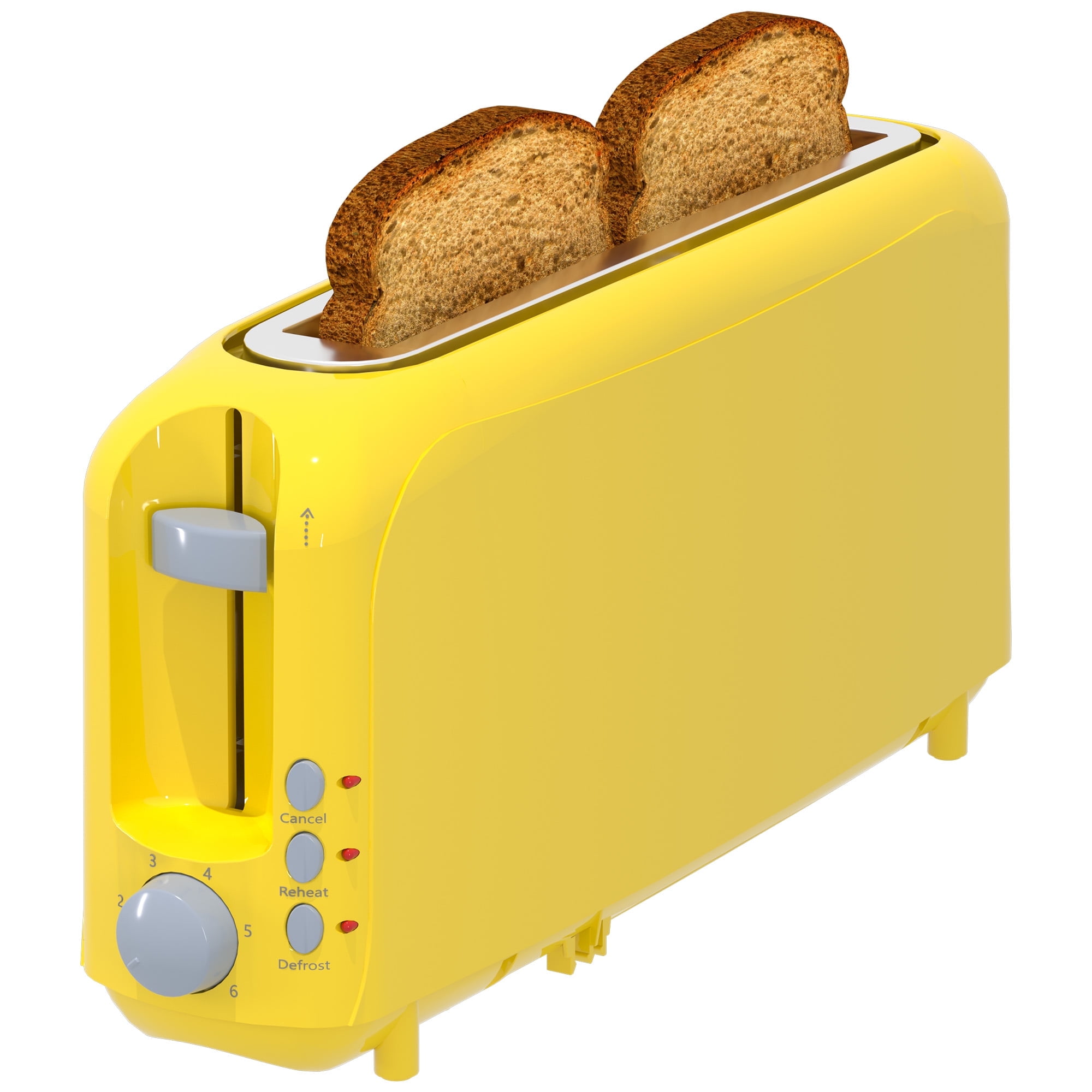 Yellow 2-Slice Slim Toaster - 10" Long Slot for Bagels & Artisan Bread ...