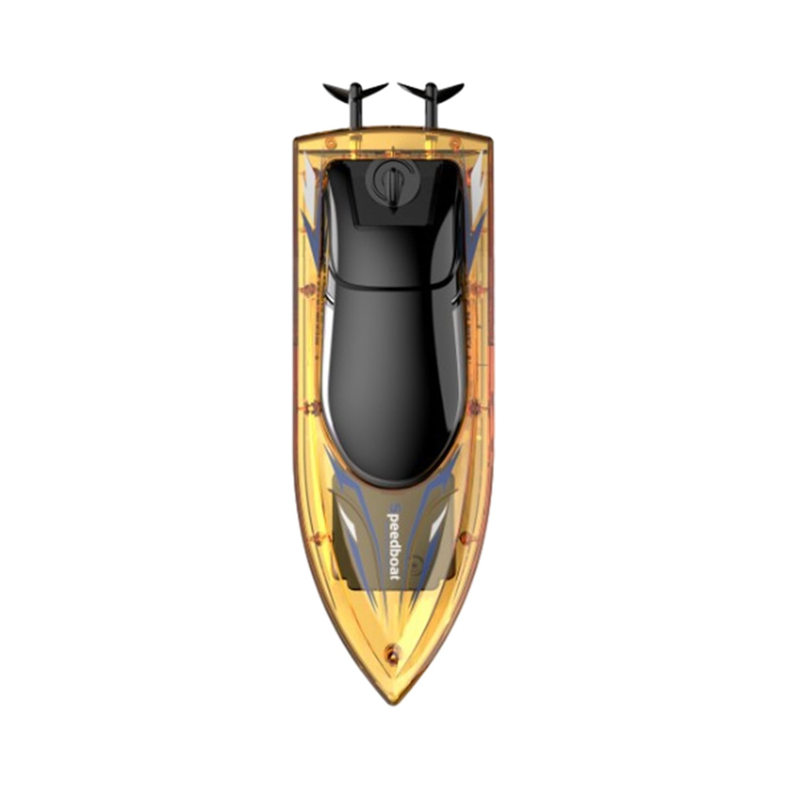 Yellow 24Ghz Remote Control Speed Boat With Led Lights For Kids Adults ...