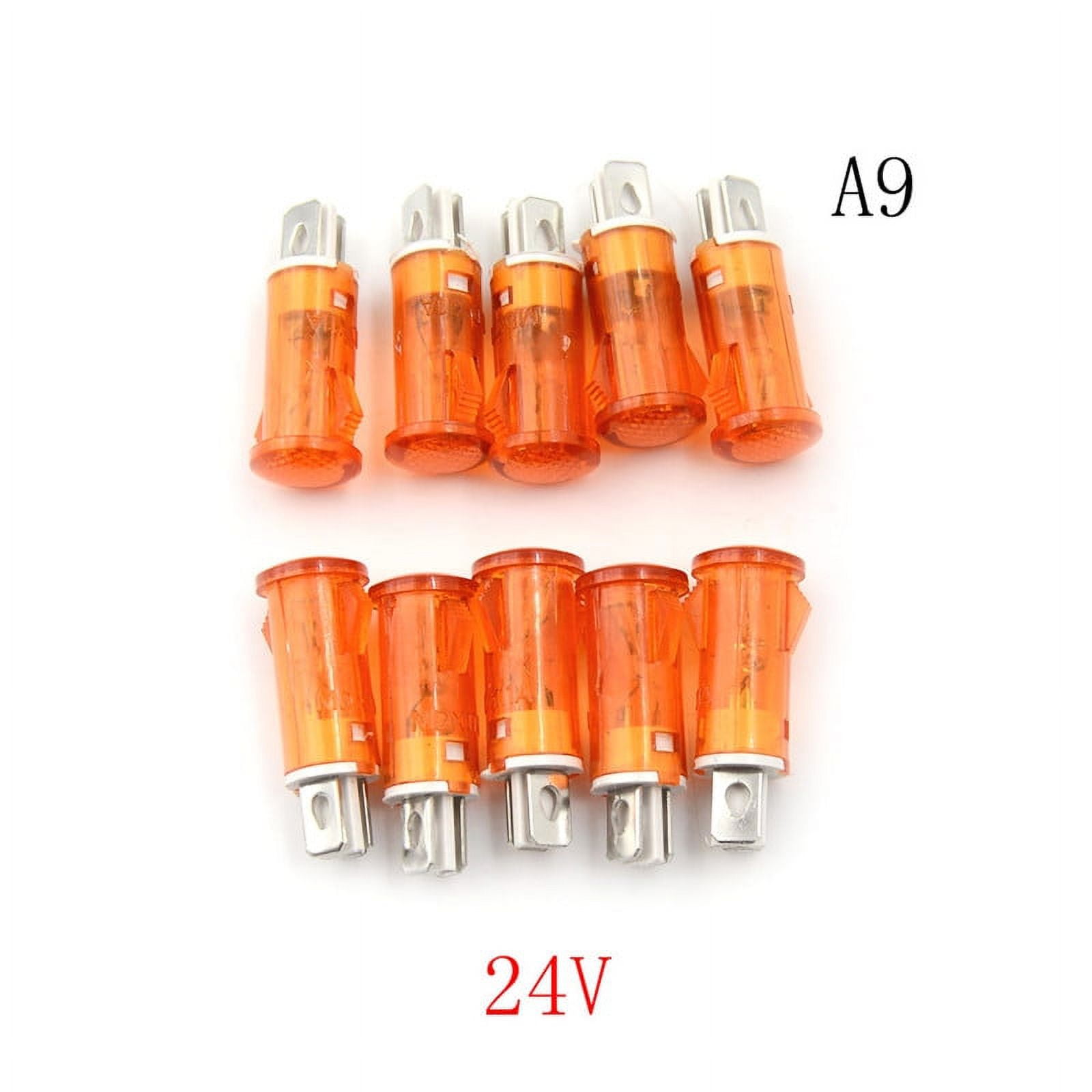 (Yellow 24V) 10PCS Signal Lamp 10mm Red Green Yellow Lamp Indicator ...