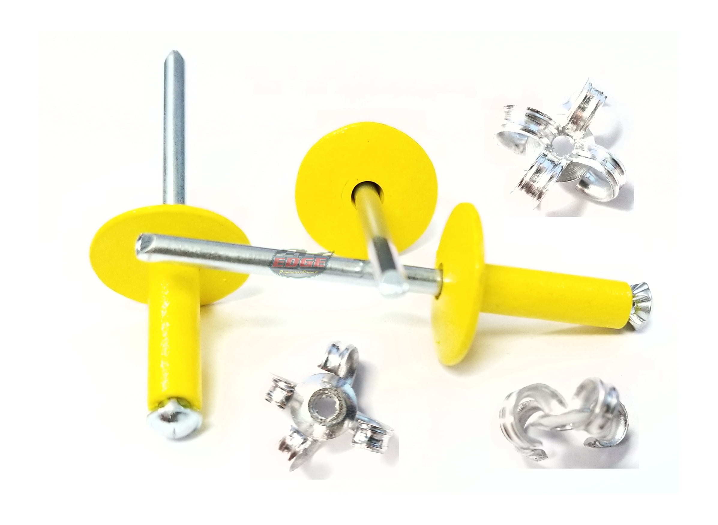 Yellow 3/16" Pop Rivets Aluminum Large Head Peel Back Fasteners .125 ...