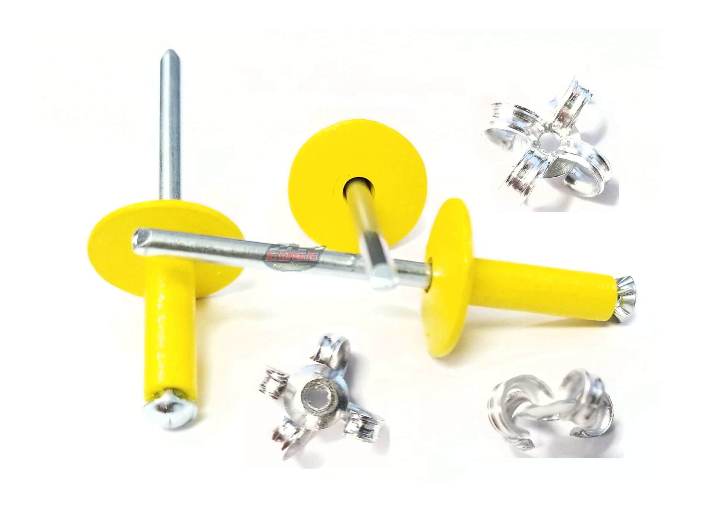 Yellow 3/16" Pop Rivets Aluminum Large Head Peel Back Fasteners .125 ...