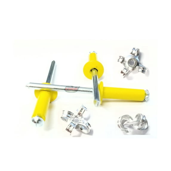 Yellow 3/16" Pop Rivets Aluminum Small Head Peel Back Fasteners .125 ...