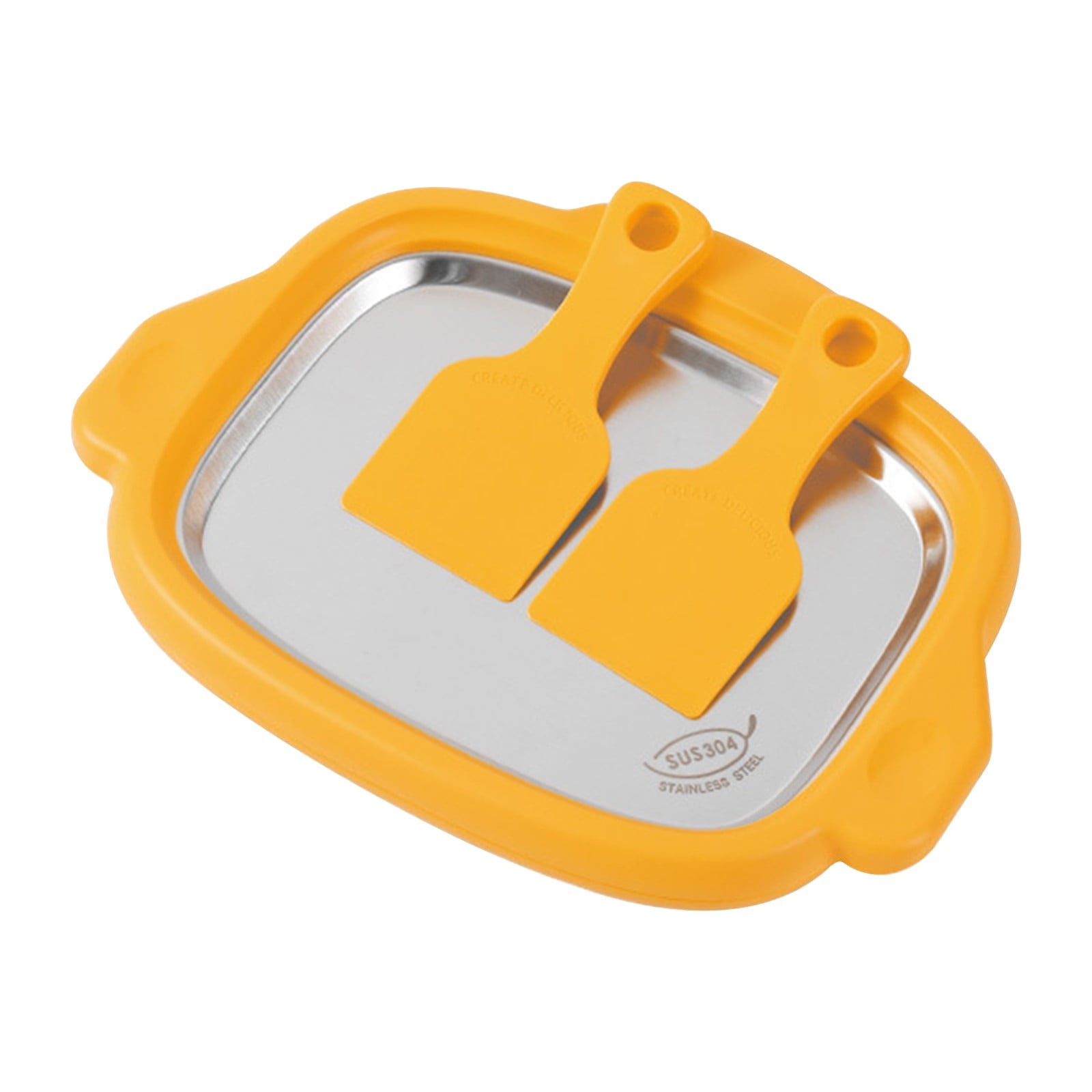 Yellow 304 Stainless Steel Homemade Stir Fry Ice Cream Maker Tray Multi ...