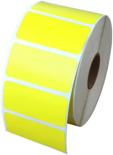 Yellow 3x1 inch (3"x1") Direct Thermal Labels | Compatible w Desktop ...