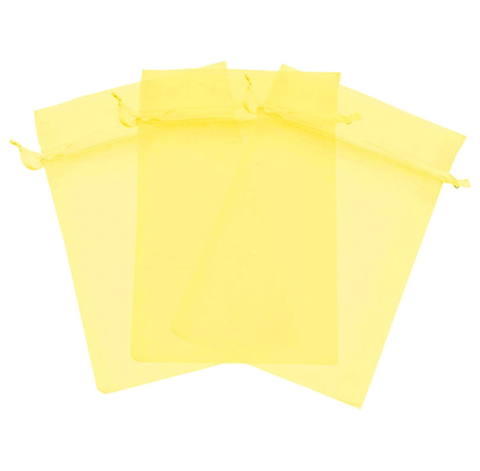 Yellow 3x4 Sheer Drawstring Organza Bags Jewelry Pouches Gift Bags ...