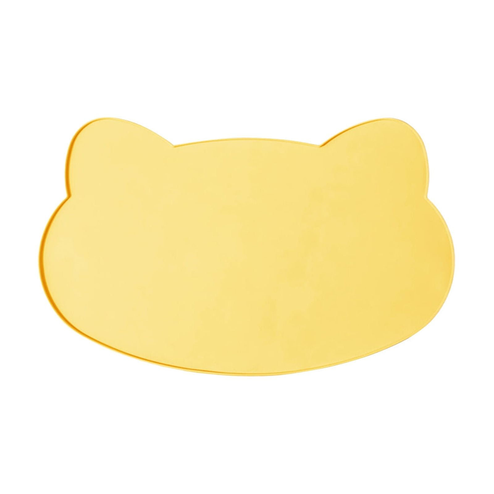 Yellow 42X26Cm Silicone Pet Mat For Cats And Dogs，Spill Proof And Non ...