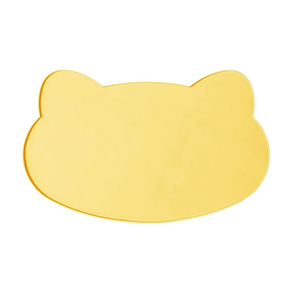Yellow 42X26Cm Silicone Pet Mat For Cats And Dogs，Spill Proof And Non ...