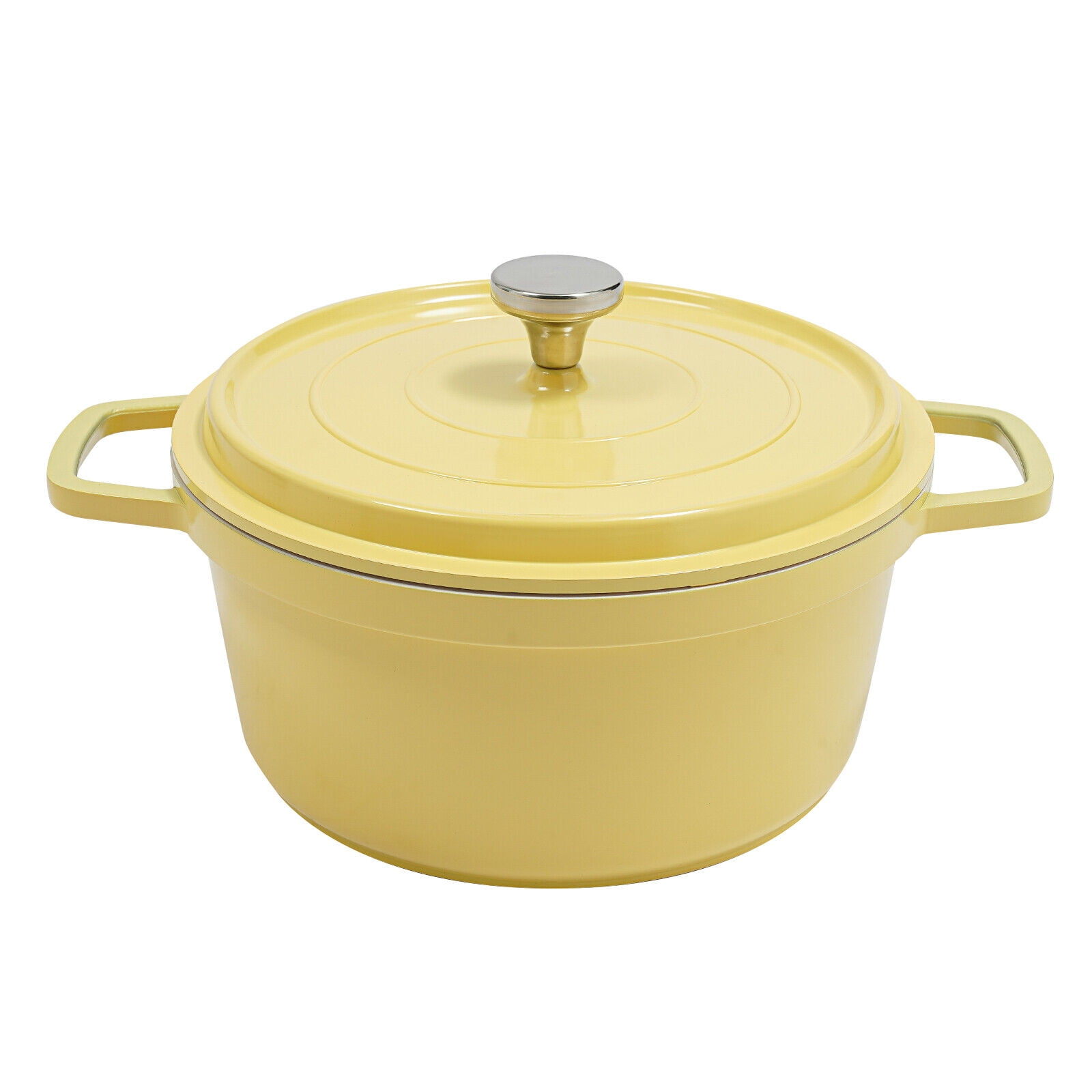Yellow 4L Stew Pot with Lid Modern Round Dutch Oven Pot with Lid ...
