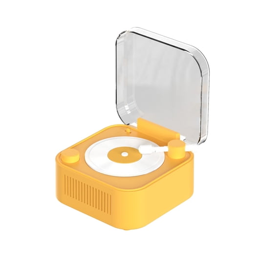 Yellow A Portable Wireless Audio Player, Rotating Disc Design Vintage ...