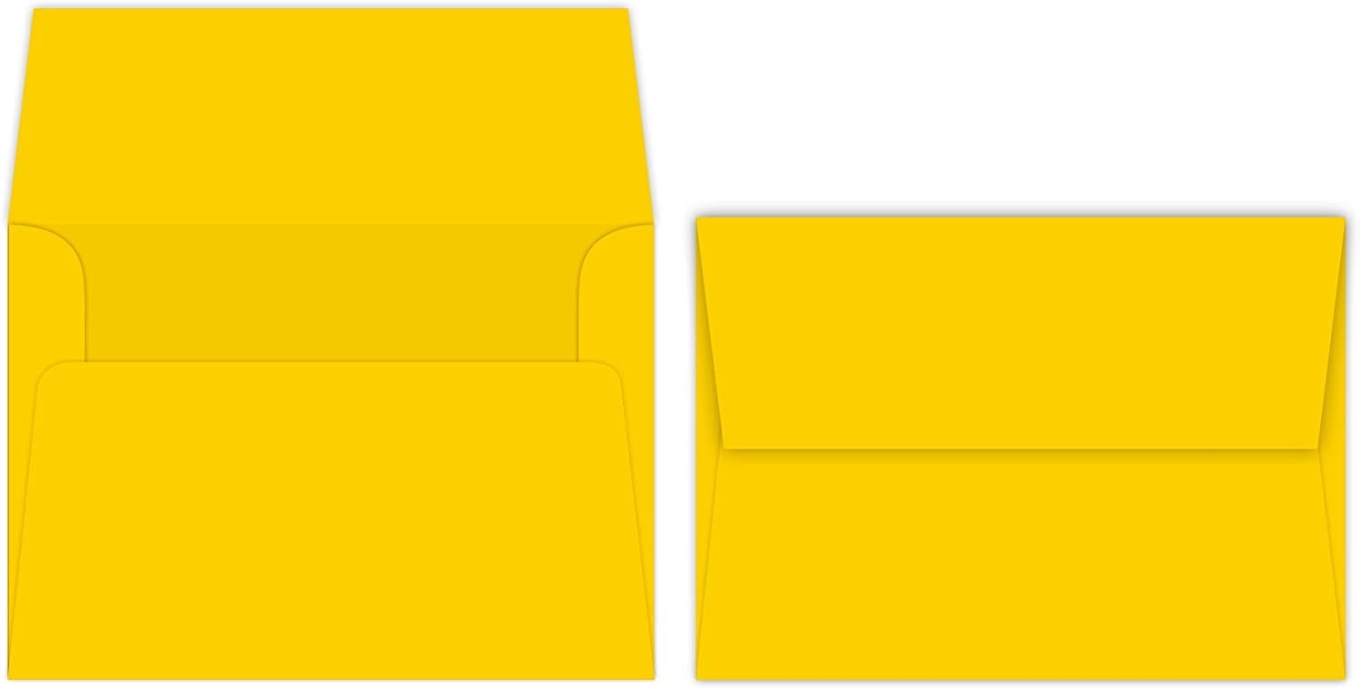Yellow A7 Bright Color Envelopes - 5 1/4 x 7 1/4 Inches - Perfect for ...