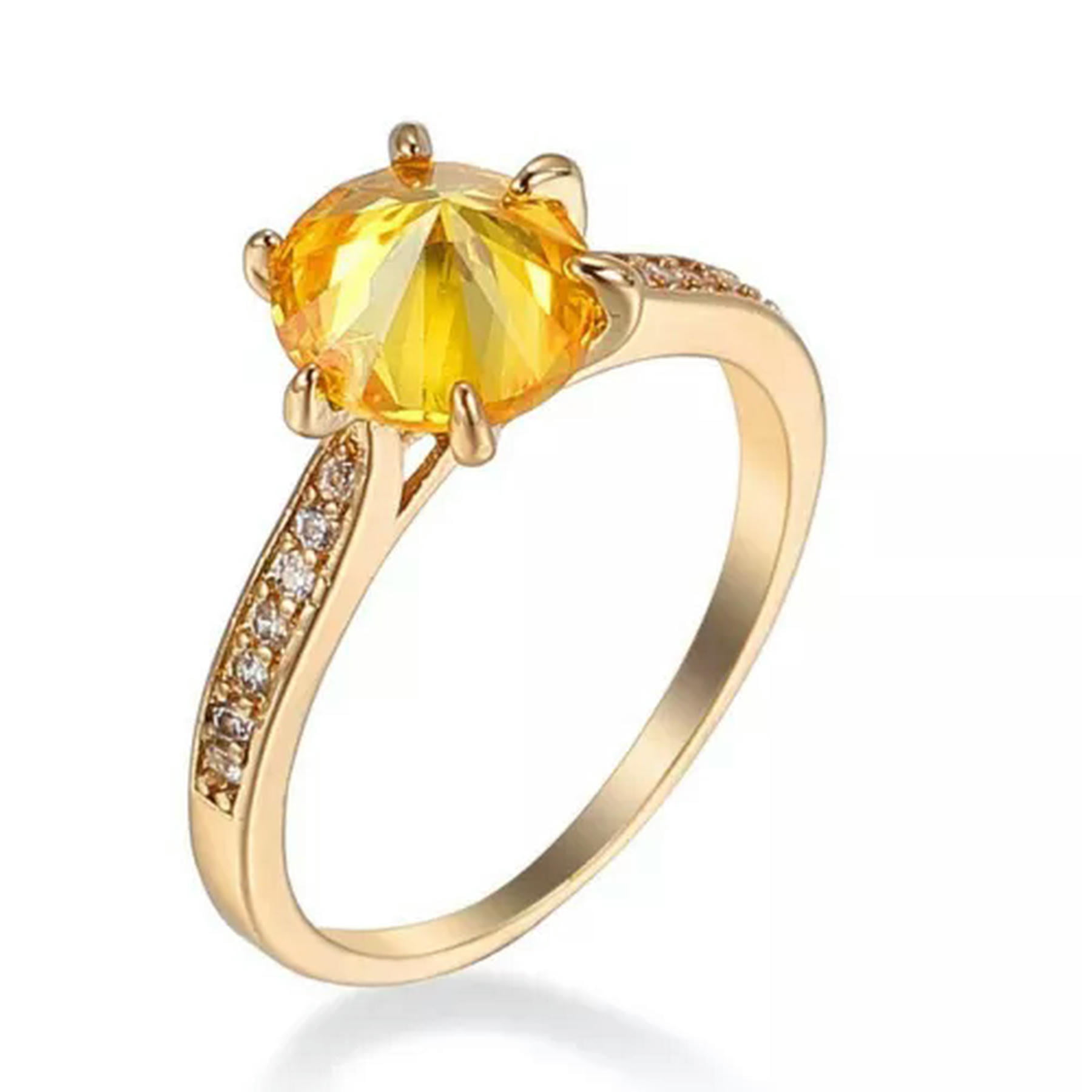 Yellow AAA CZ Bands Women's 14KT Yellow Gold Filled Wedding Stylish ...