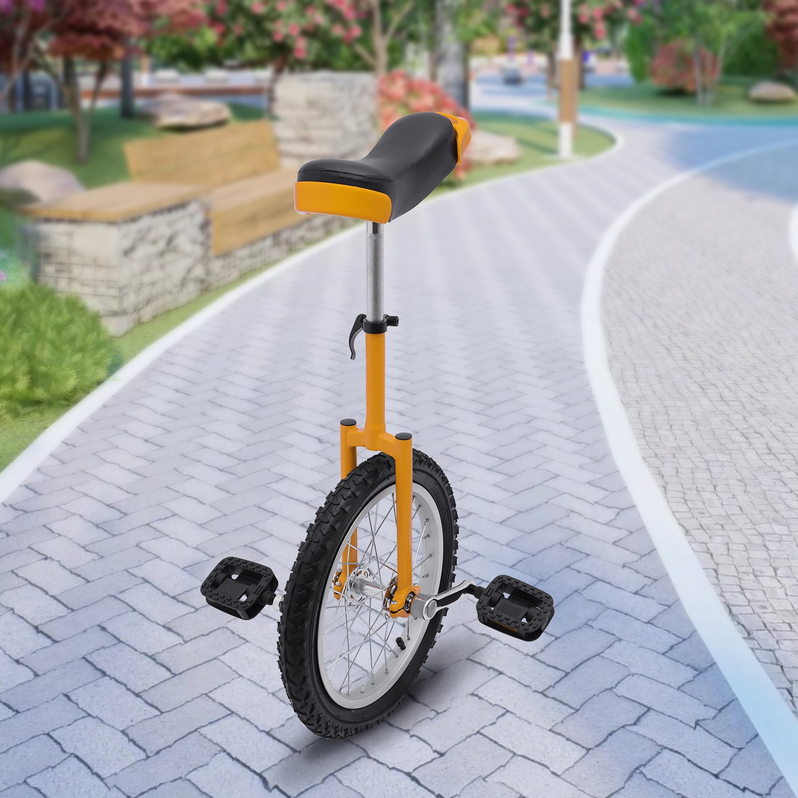 Yellow Adjustable Design Unicycle Fun 16 Inch Wheel Unicycle with Steel ...