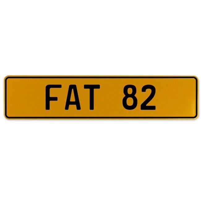 Yellow Aluminum Street Sign Mancave Euro Plate Name Door Sign Wall Art, FAT 82 - Walmart.com