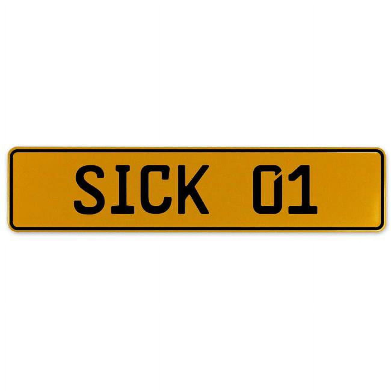 Yellow Aluminum Street Sign Mancave Euro Plate Name Door Sign Wall Art, SICK 01 - Walmart.com