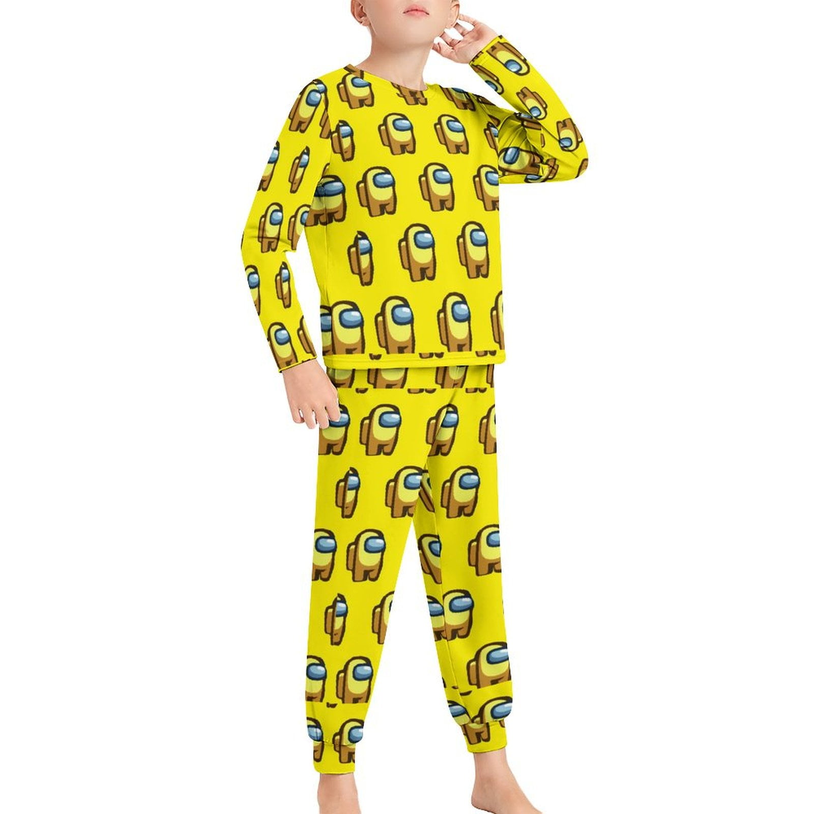 Yellow Among Us Boys Pajamas for Toddler Clothes Set Planet Train ...