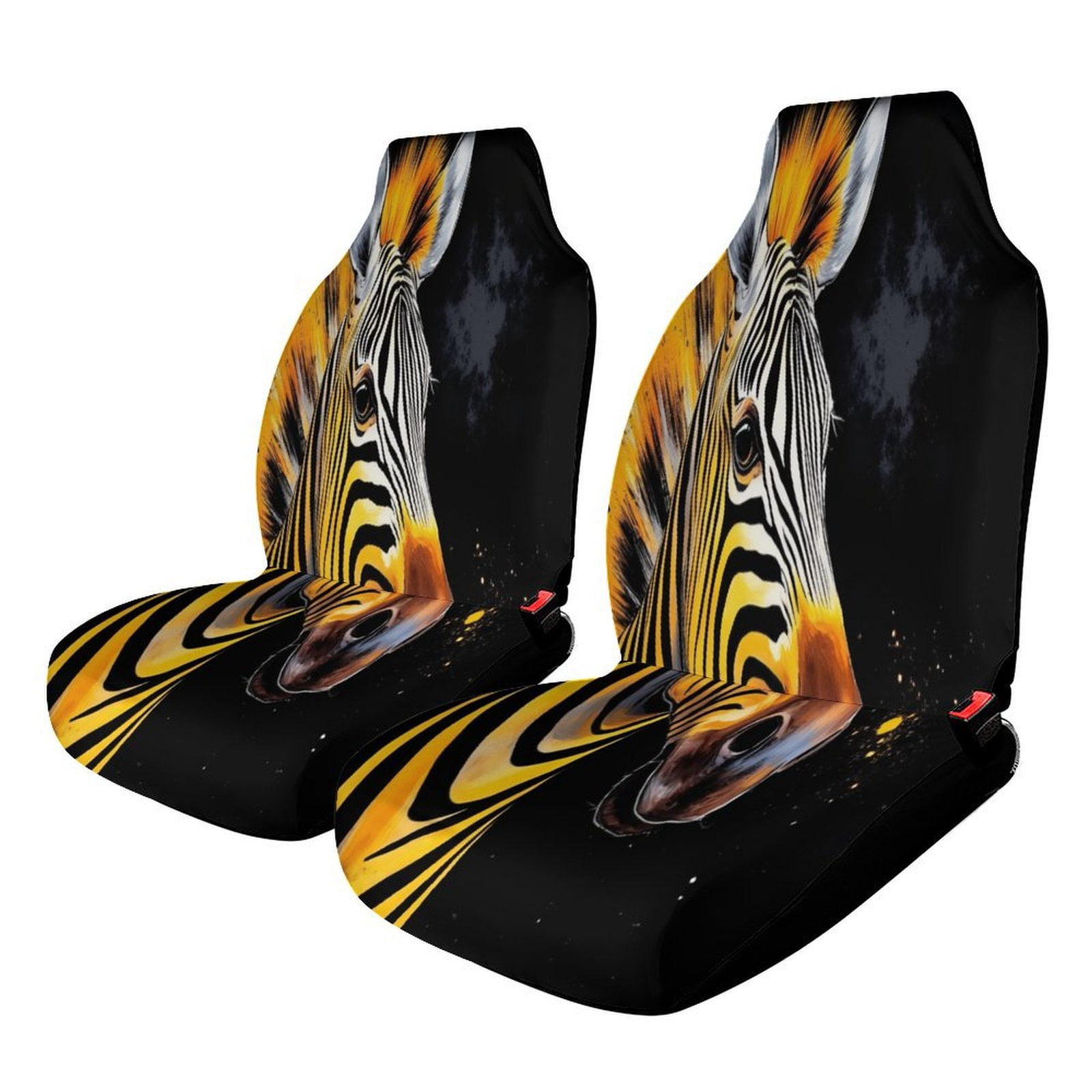 Yellow And Black Zebra Pattern Set of 2 Car Seat Covers Seat for ...